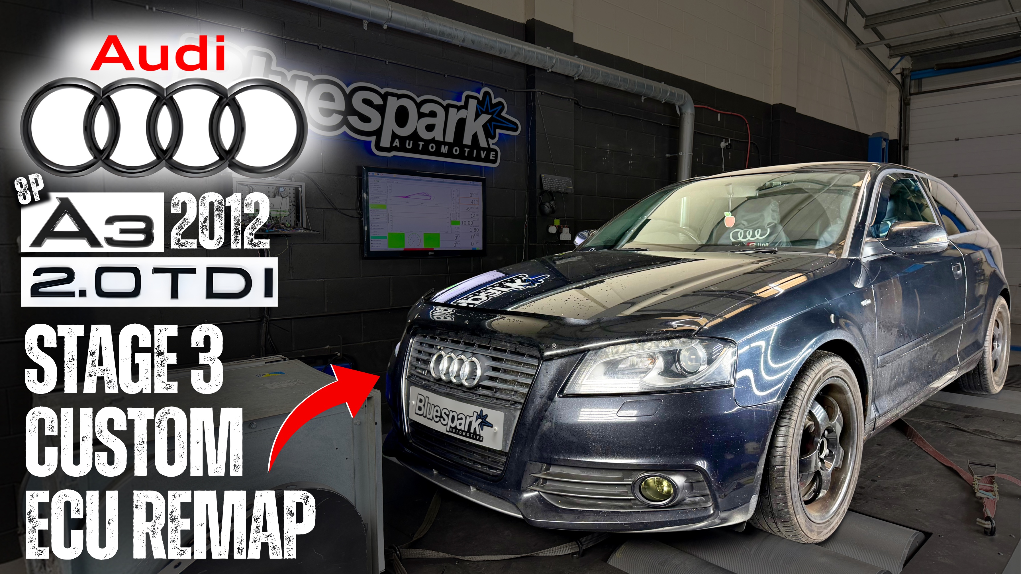 Audi A3 2012 (8P) 2.0 TDI Stage 3 Custom ECU Remap with Dyno Test